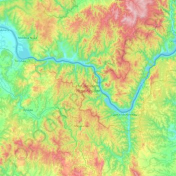 Topografische Karte Djerdap, Höhe, Relief